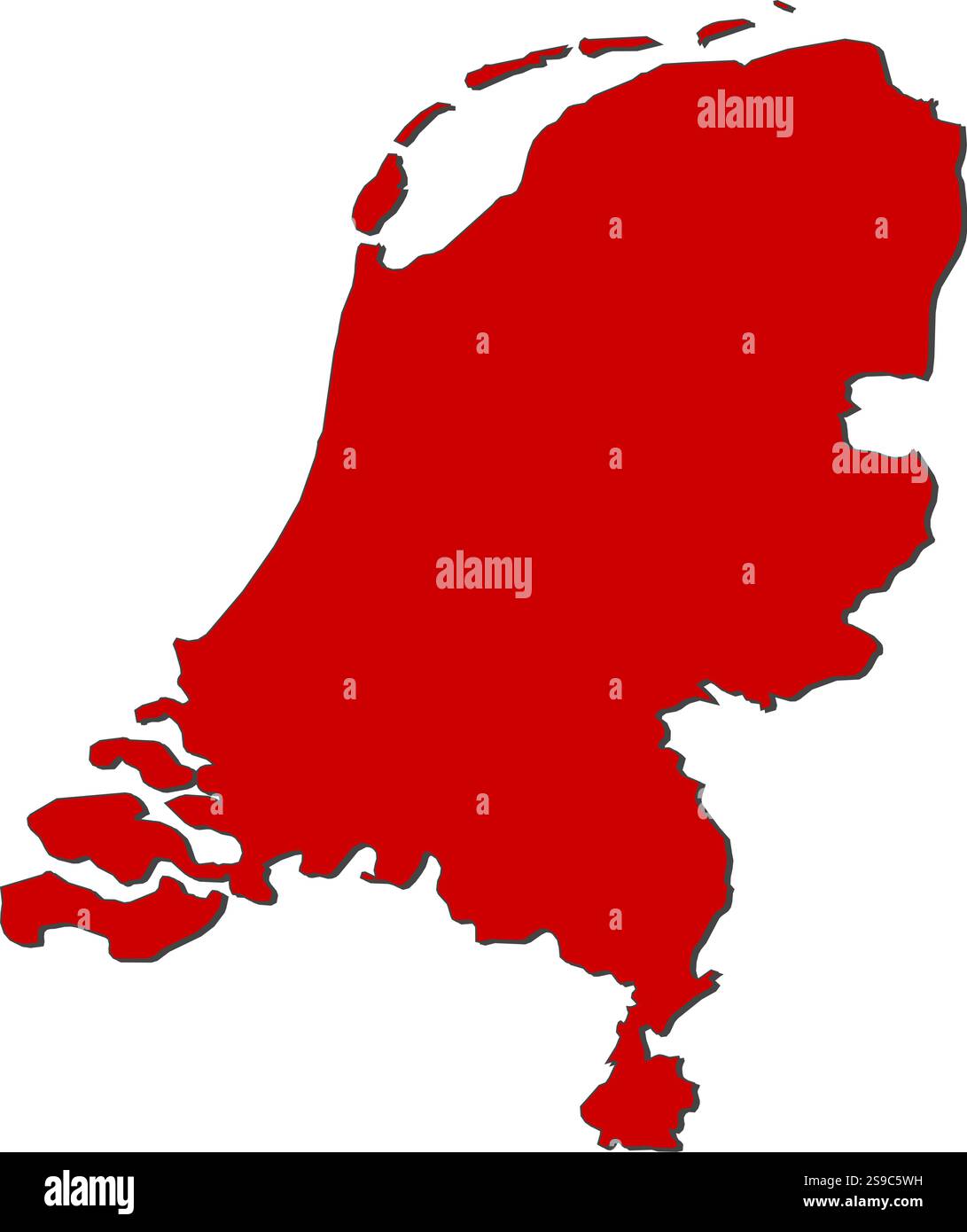 Map of Netherlands with the provinces, colored in red Stock Vector ...