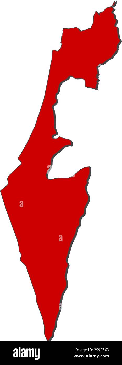 Map of Israel with the provinces, colored in red Stock Vector Image ...