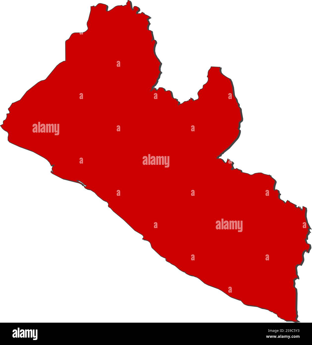 Map of Liberia with the provinces, colored in red Stock Vector Image ...