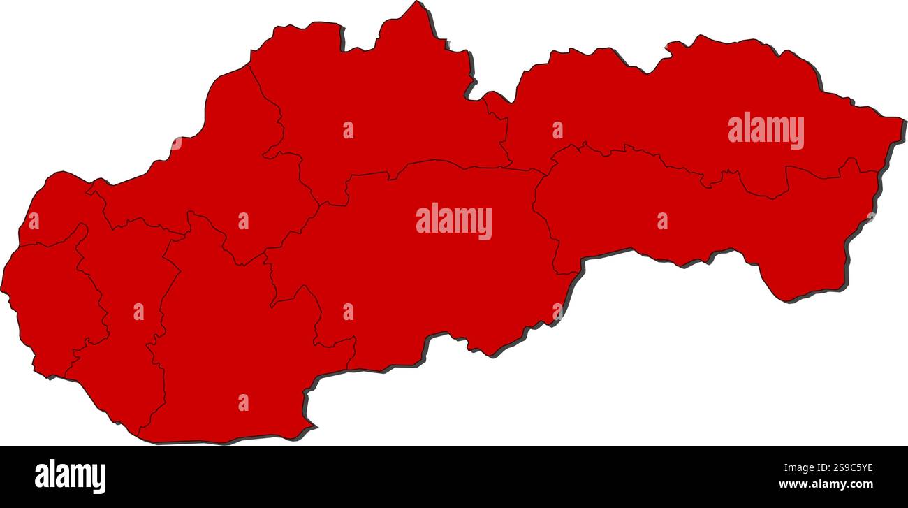 Simple white map slovakia hi-res stock photography and images - Alamy