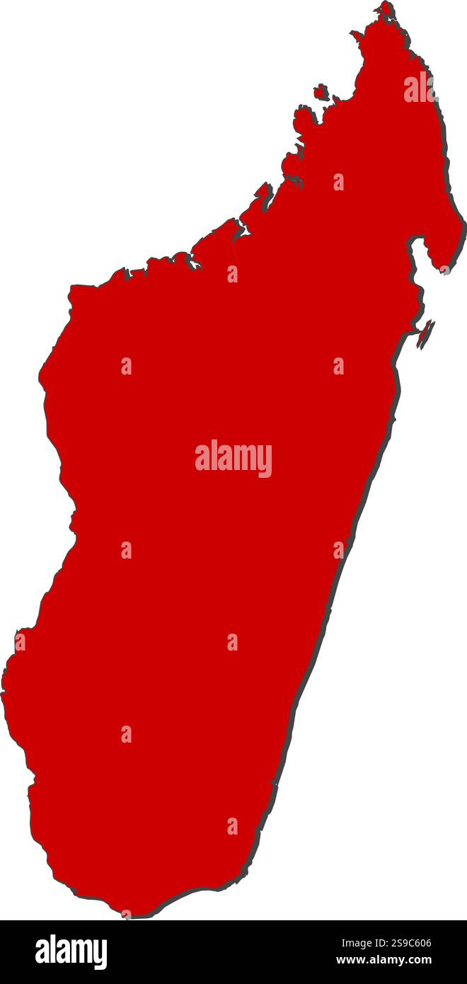 Map of Madagascar with the provinces, colored in red Stock Vector Image ...