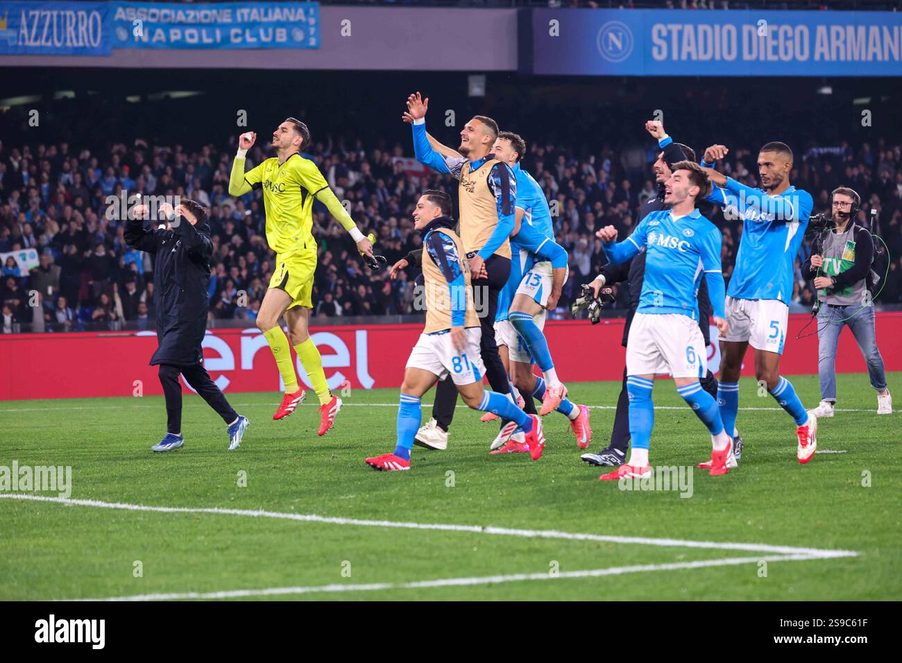 January 25, 2025, Napoli, Campania, ITALIA: During the football match ...