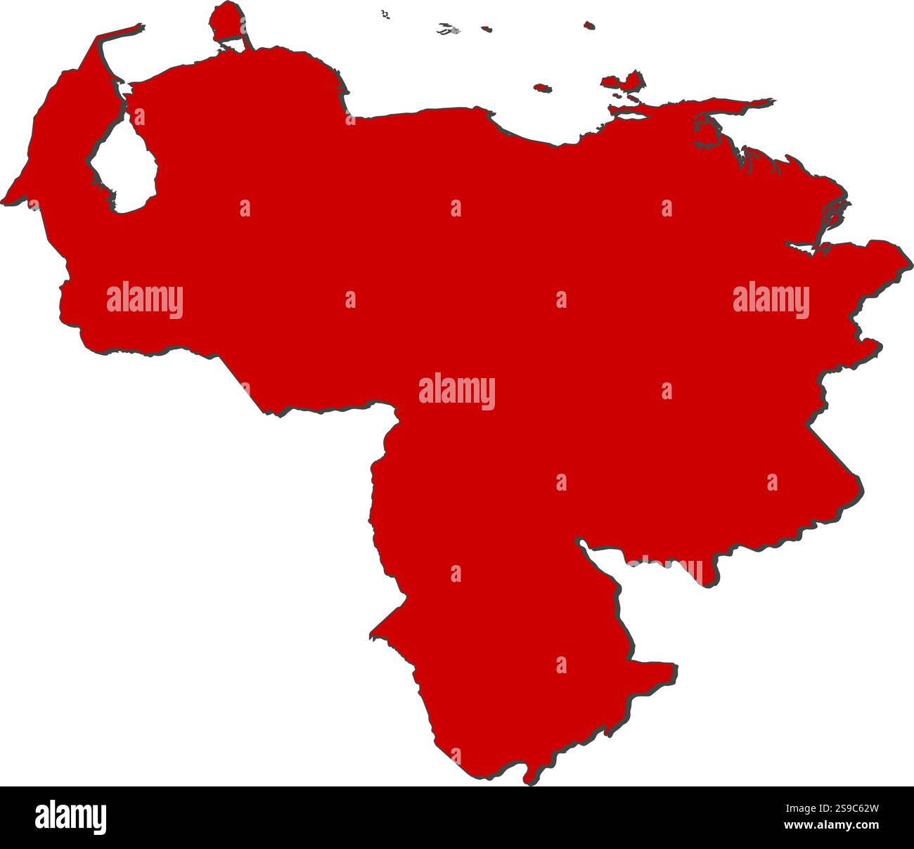 Map of Venezuela with the provinces, colored in red Stock Vector Image ...