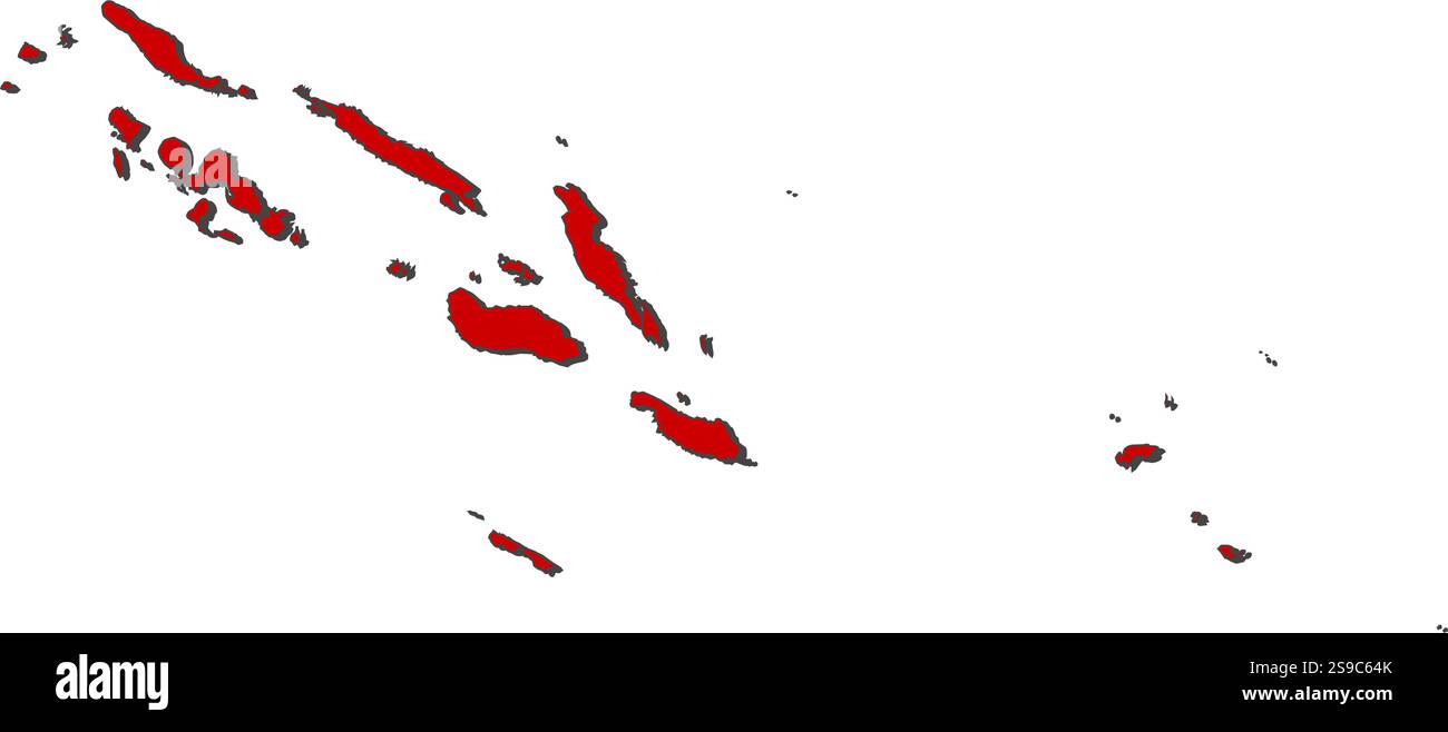 Map of Solomon Islands with the provinces, colored in red Stock Vector ...