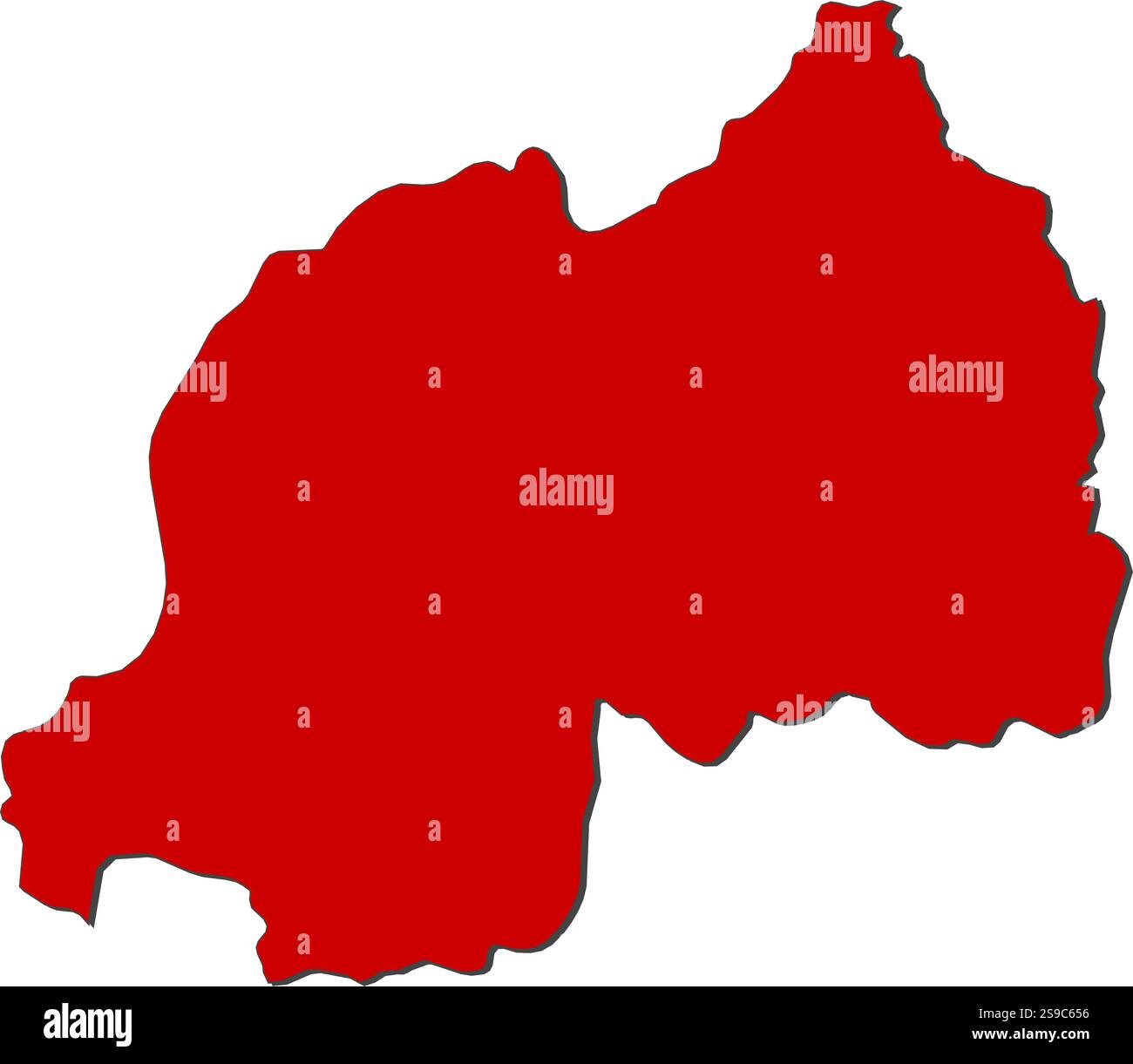 Map of Rwanda with the provinces, colored in red Stock Vector Image ...