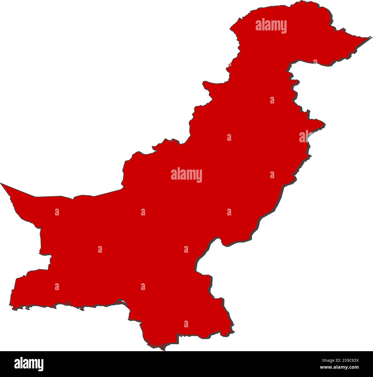 Map of Pakistan with the provinces, colored in red Stock Vector Image ...