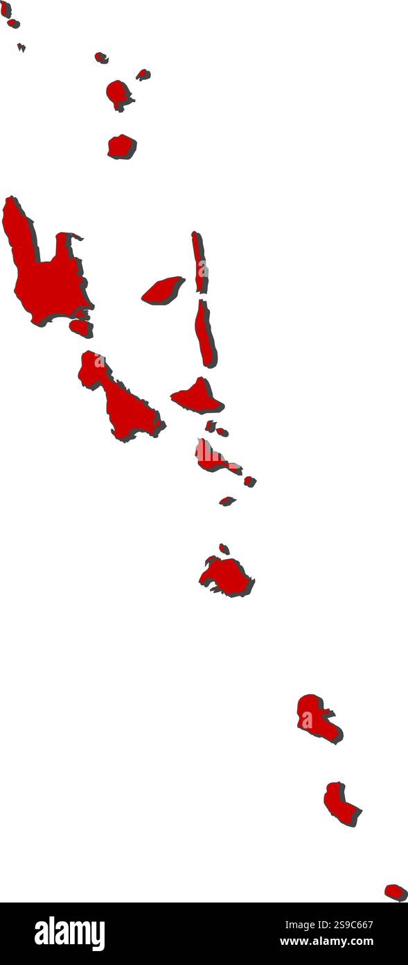 Map of Vanuatu with the provinces, colored in red Stock Vector Image ...