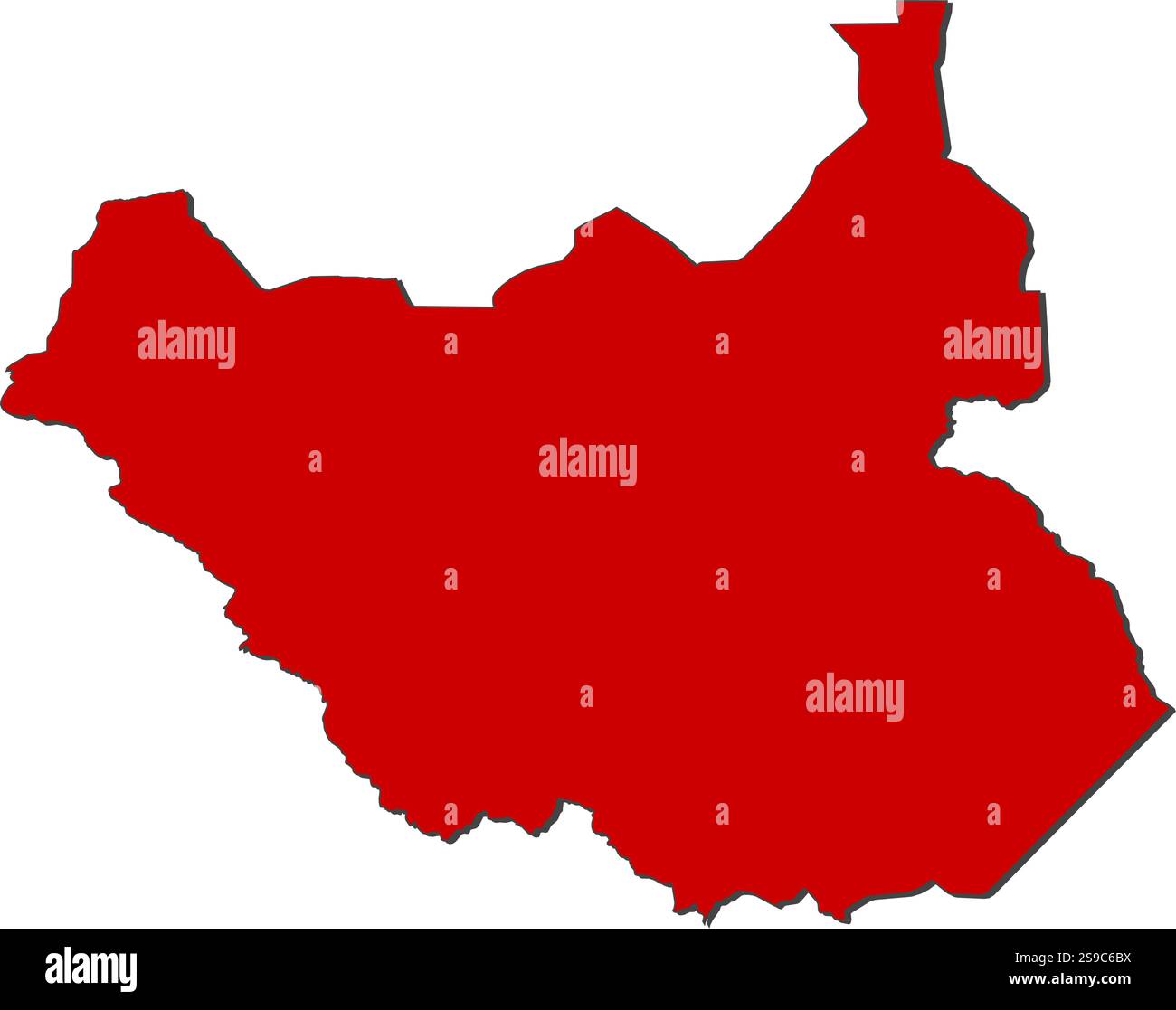 Map of South Sudan with the provinces, colored in red Stock Vector ...