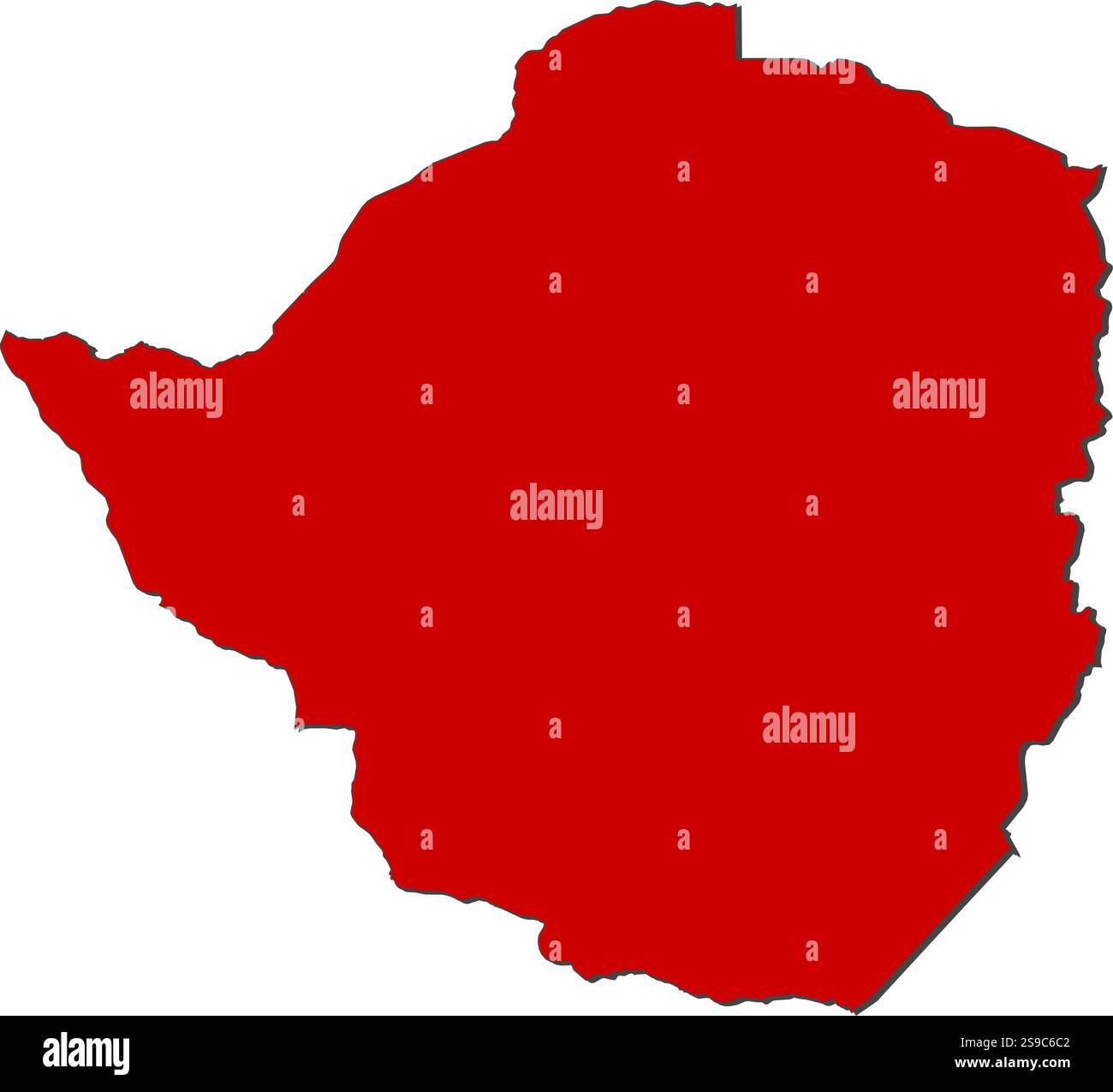 Map of Zimbabwe with the provinces, colored in red Stock Vector Image ...