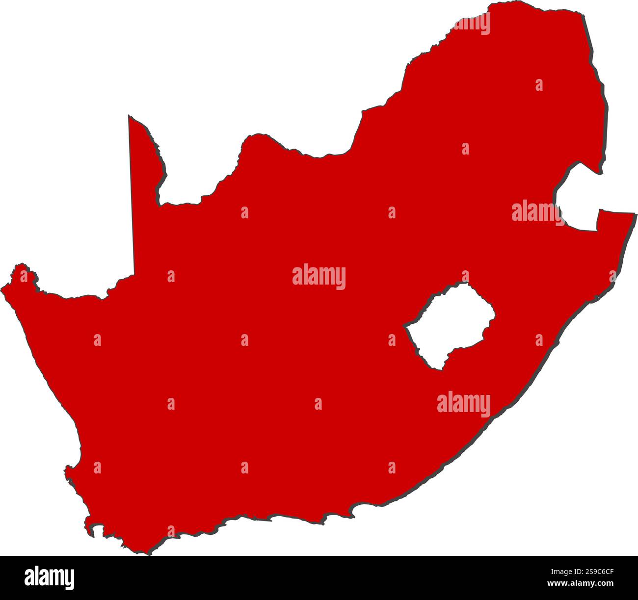 Map of South Africa with the provinces, colored in red Stock Vector ...