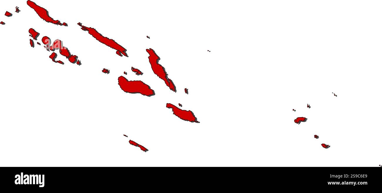 Map of Solomon Islands with the provinces, colored in red Stock Vector ...