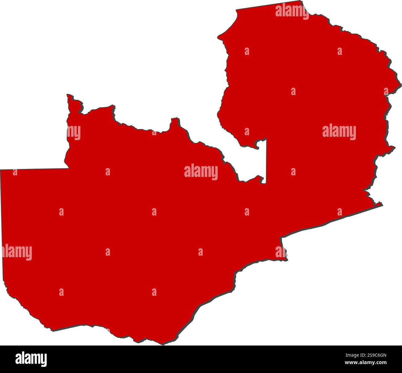 Map of Zambia with the provinces, colored in red Stock Vector Image ...