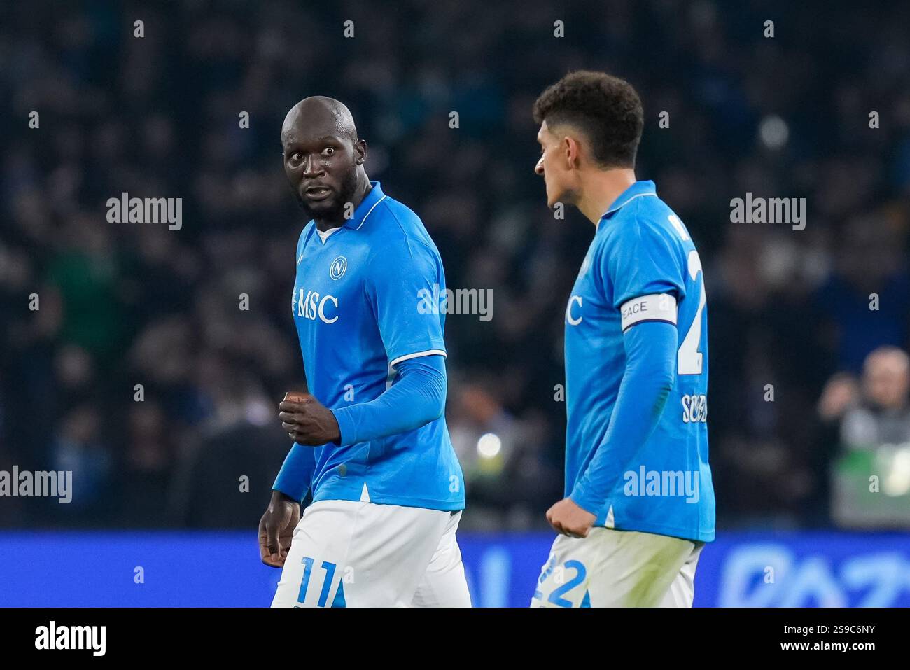 Romelu Lukaku of SSC Napoli celebrates after scoring second goal during ...
