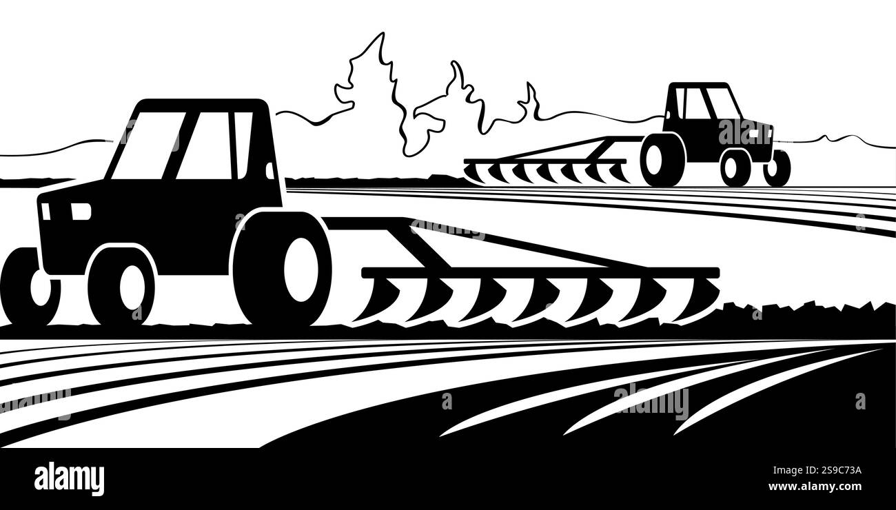 Trees plough Stock Vector Images - Alamy