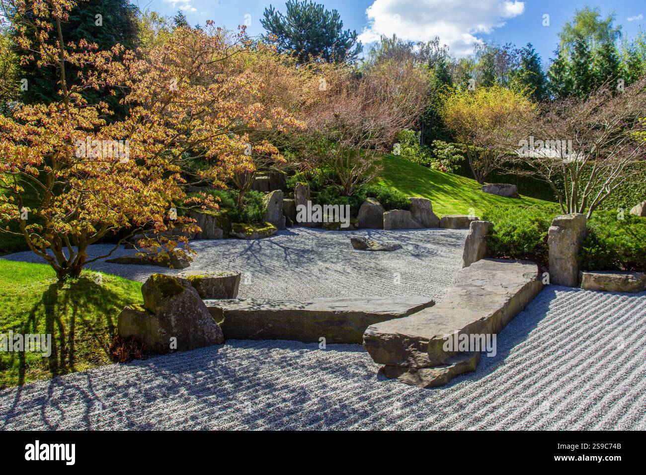 The amazing Japanese rock garden or dry (karesansui) garden is part of ...