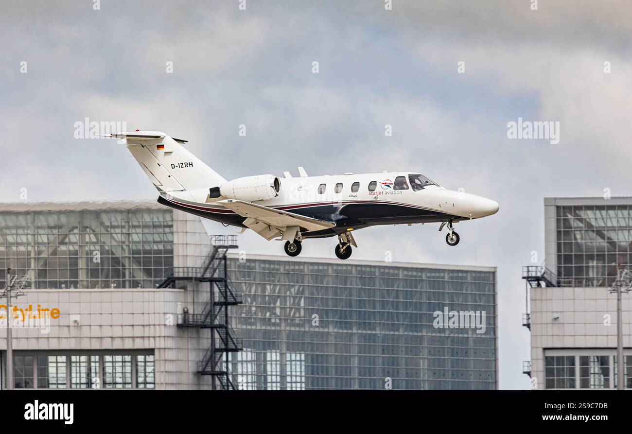 Munich, Germany, 17th Sep 2024: An Aerowings Cessna 525 CitationJet is ...