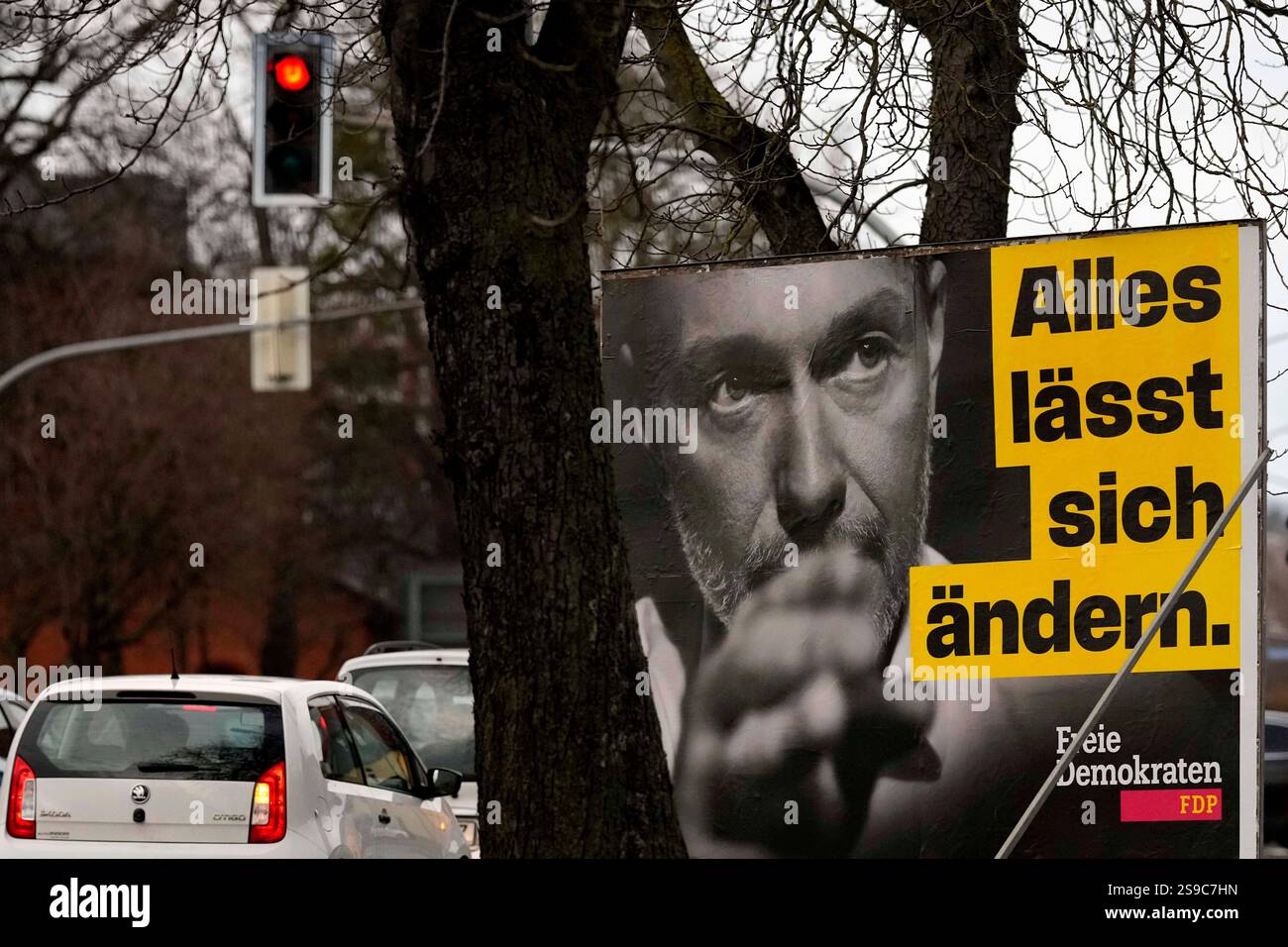 An election poster of Germany's Free Democratic Party's top candidate ...