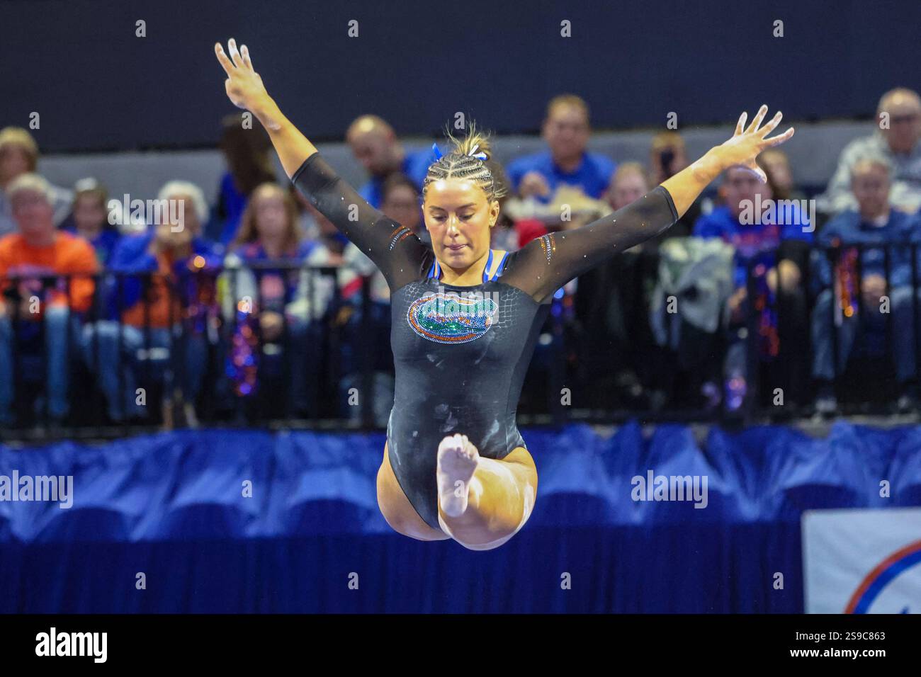 Florida's Skylar Draser competes on the beam during an NCAA gymnastics ...