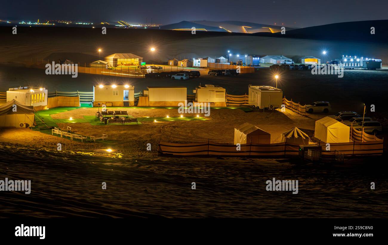 Qatar - January 24, 2025: Scenic camping experience at Sealine Beach ...