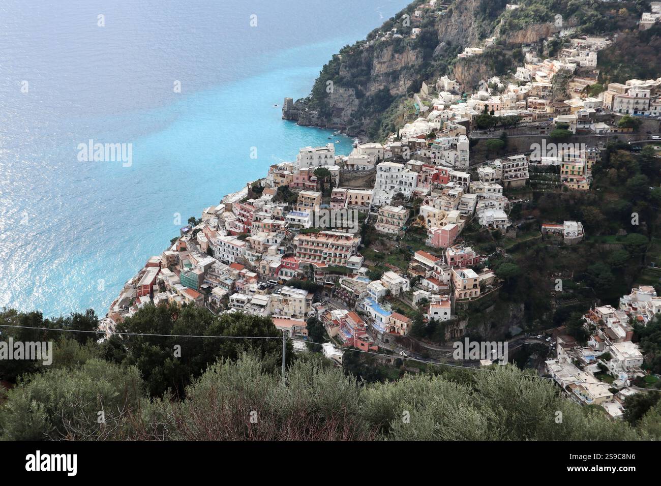 Positano - Il borgo da Via Montepertuso Stock Photo - Alamy