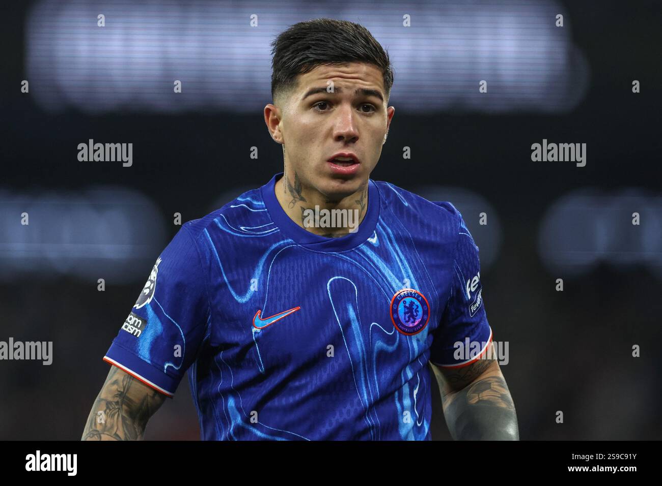 Enzo Fernández of Chelsea during the Premier League match Manchester ...