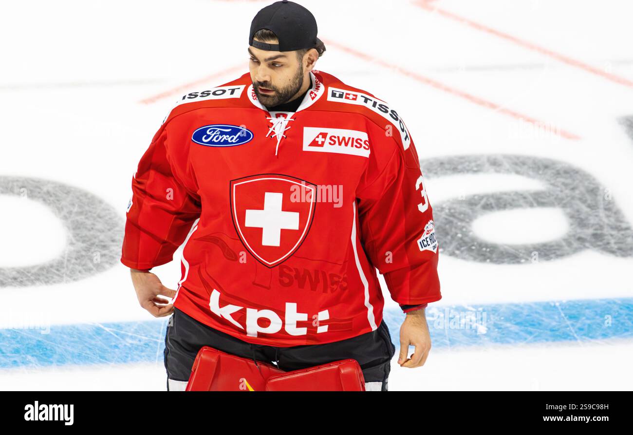 Fribourg, Switzerland, 14th Dec 2024: #34 Stephane Charlin, goalkeeper ...