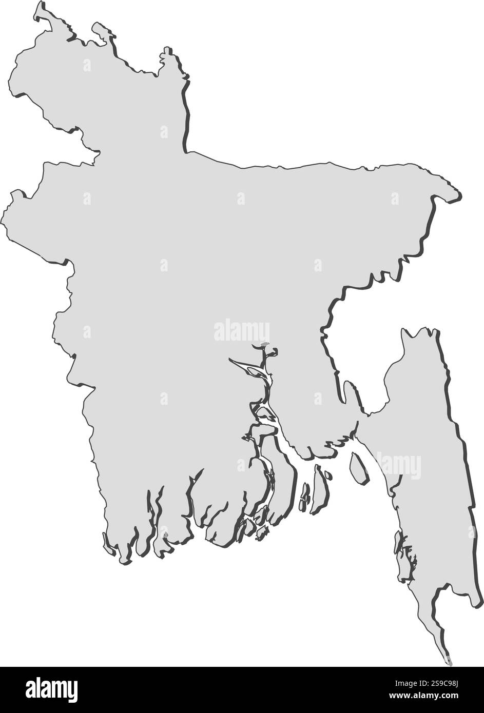 Map of Bangladesh, filled in gray Stock Vector Image & Art - Alamy