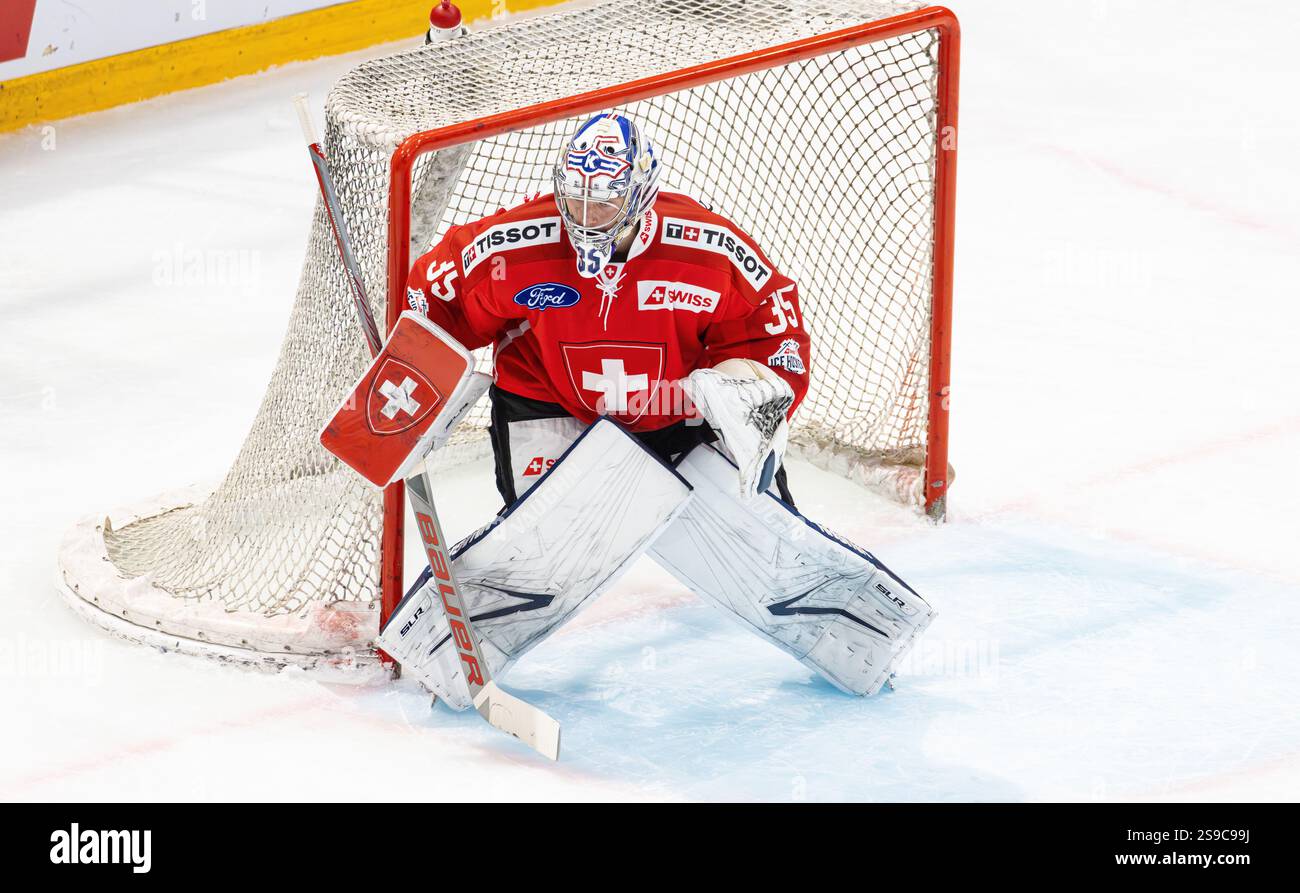 Fribourg, Switzerland, 14th Dec 2024: #35 Ludovic Waeber, goalkeeper ...