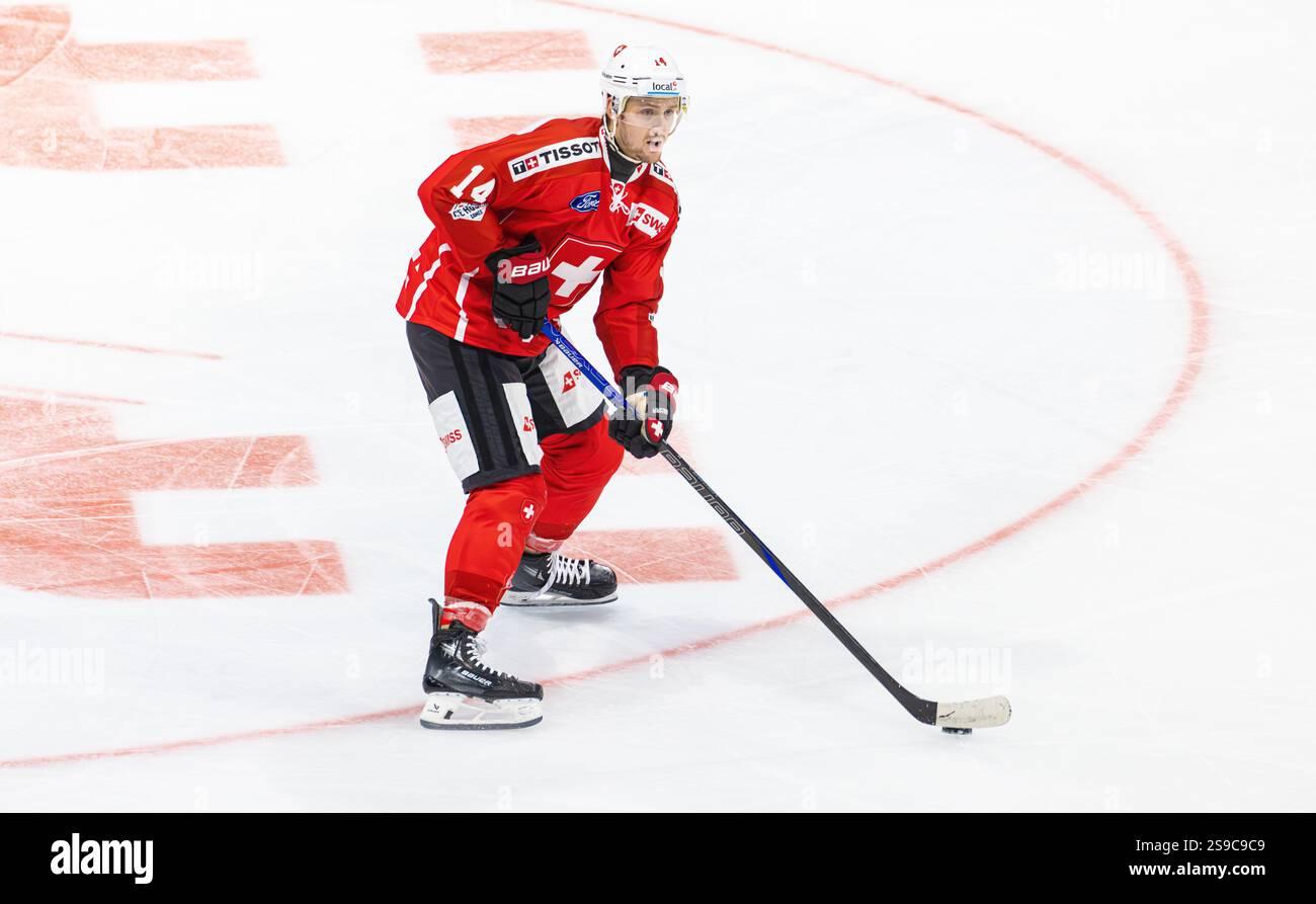 Fribourg, Switzerland, 14th Dec 2024: #14 Dean Kukan, defender Swiss ...