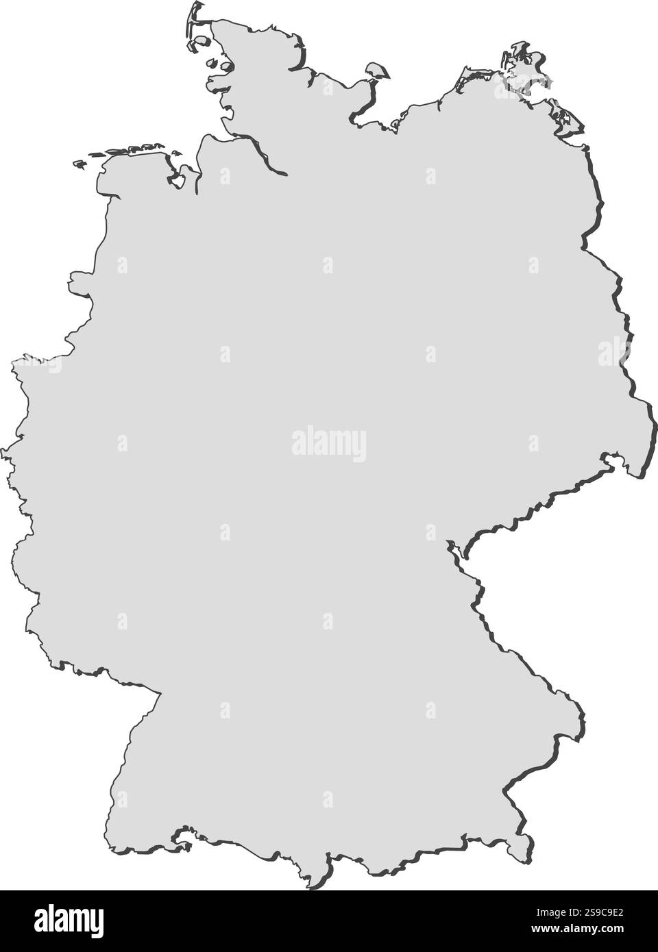 Map of Germany, filled in gray Stock Vector Image & Art - Alamy