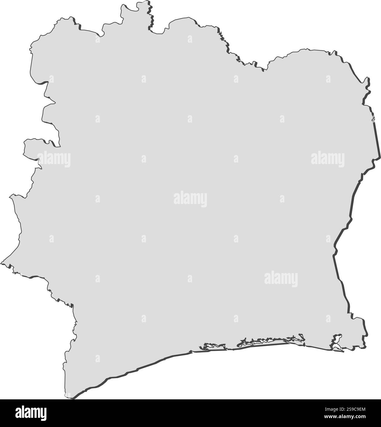 Map of Ivory Coast, filled in gray Stock Vector Image & Art - Alamy