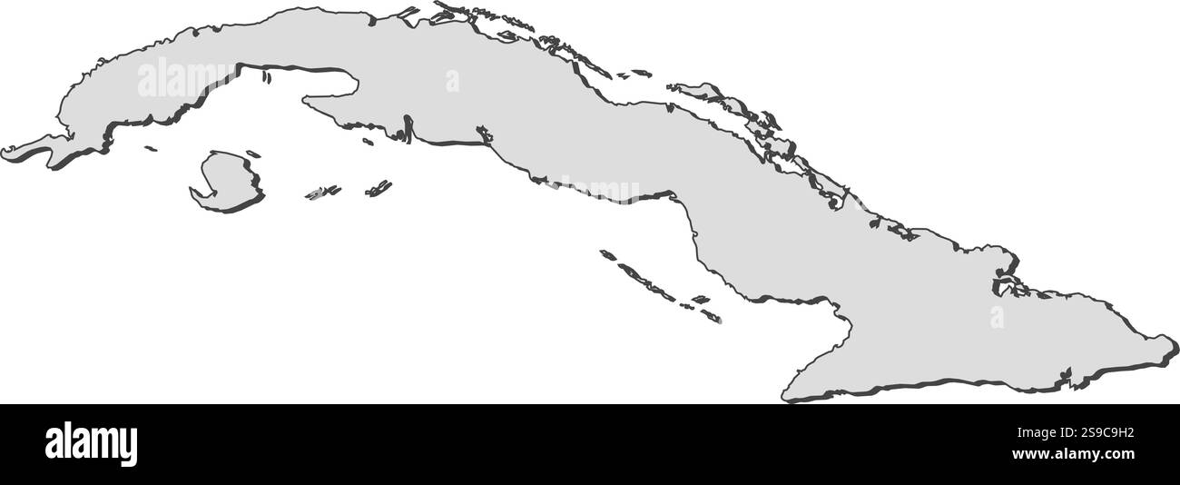 Map of Cuba, filled in gray Stock Vector Image & Art - Alamy