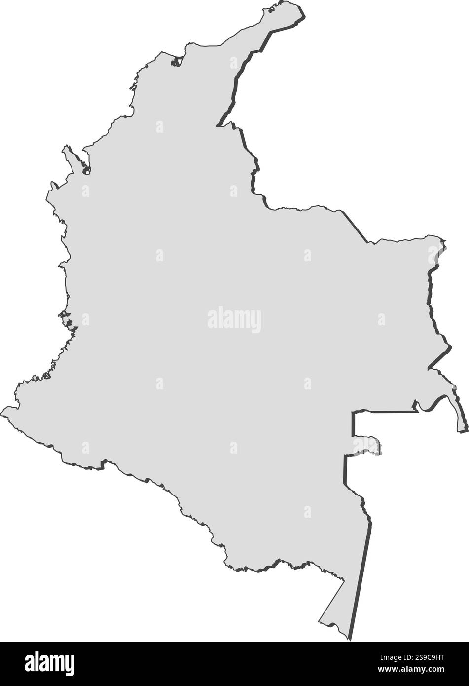 Map of Colombia, filled in gray Stock Vector Image & Art - Alamy