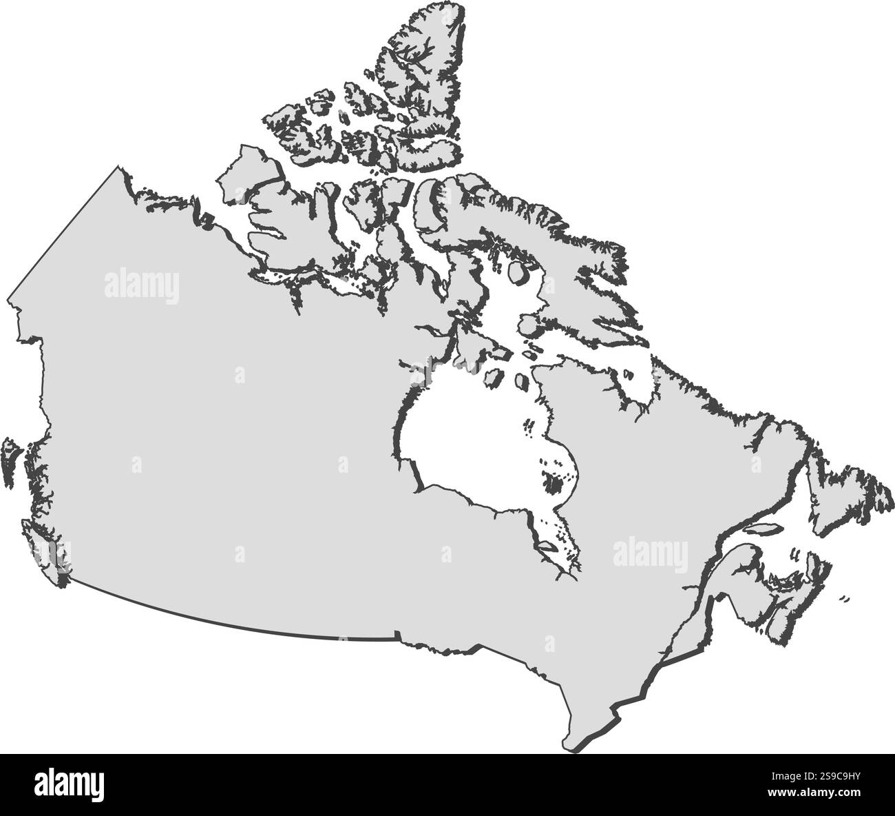 Map of Canada, filled in gray Stock Vector Image & Art - Alamy