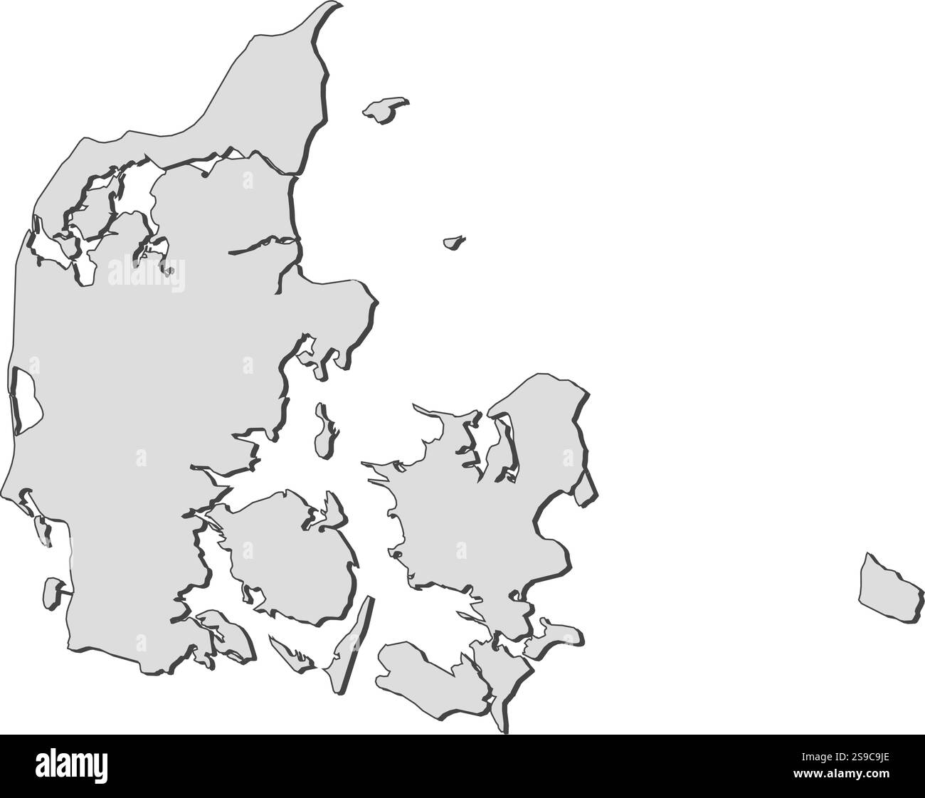 Map of Danmark, filled in gray Stock Vector Image & Art - Alamy