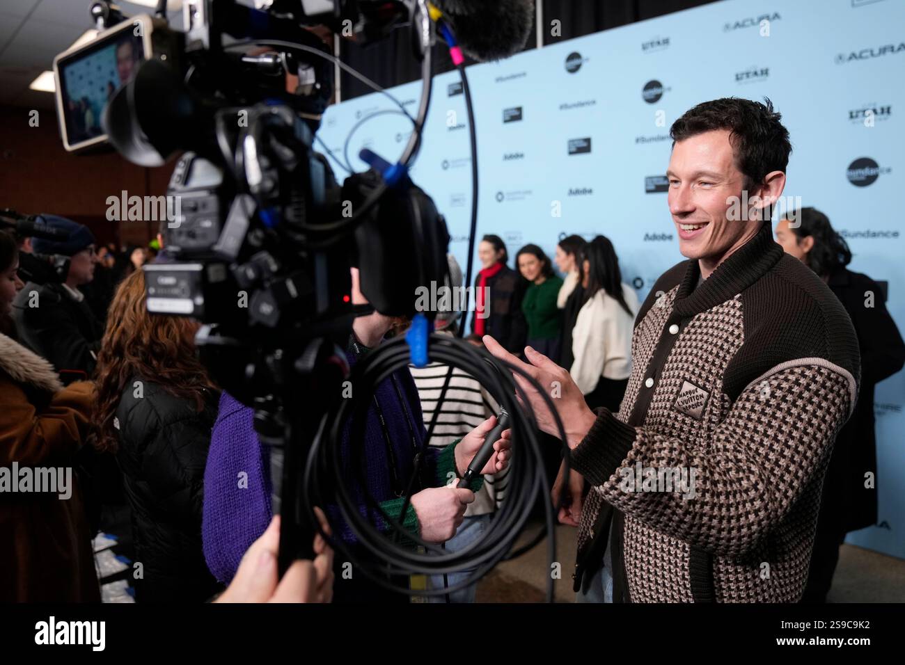 Callum Turner attends the premiere of "Atropia" during the Sundance ...