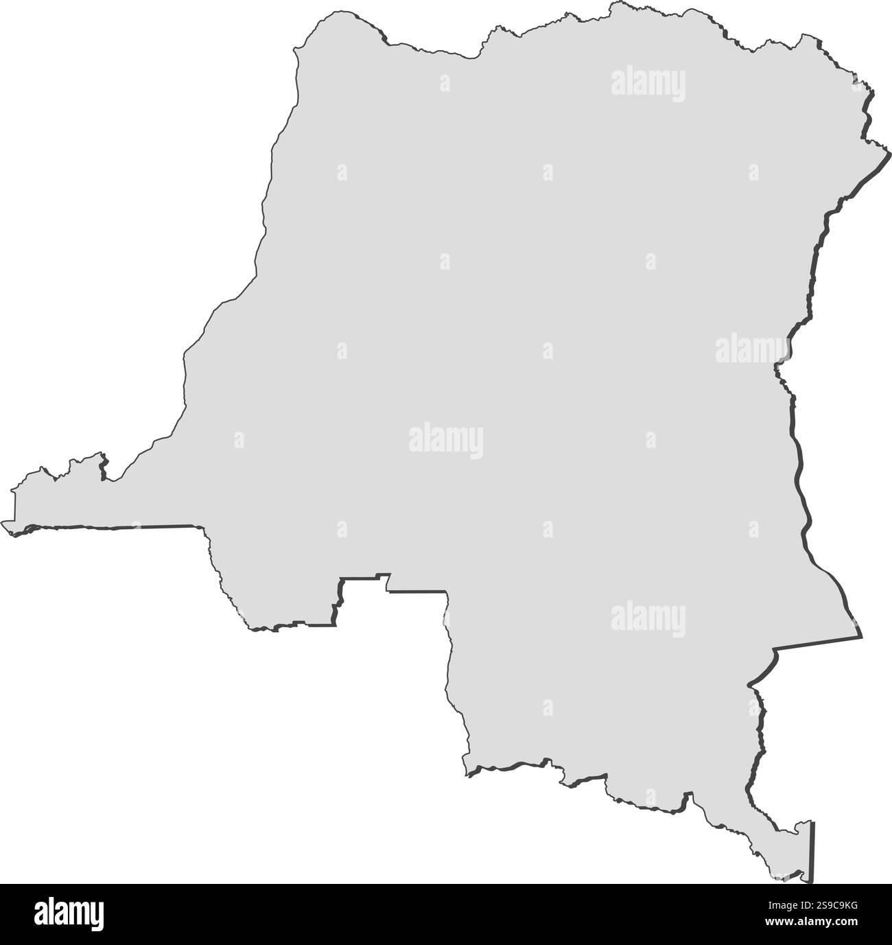 Map of Democratic Republic of the Congo, filled in gray Stock Vector ...
