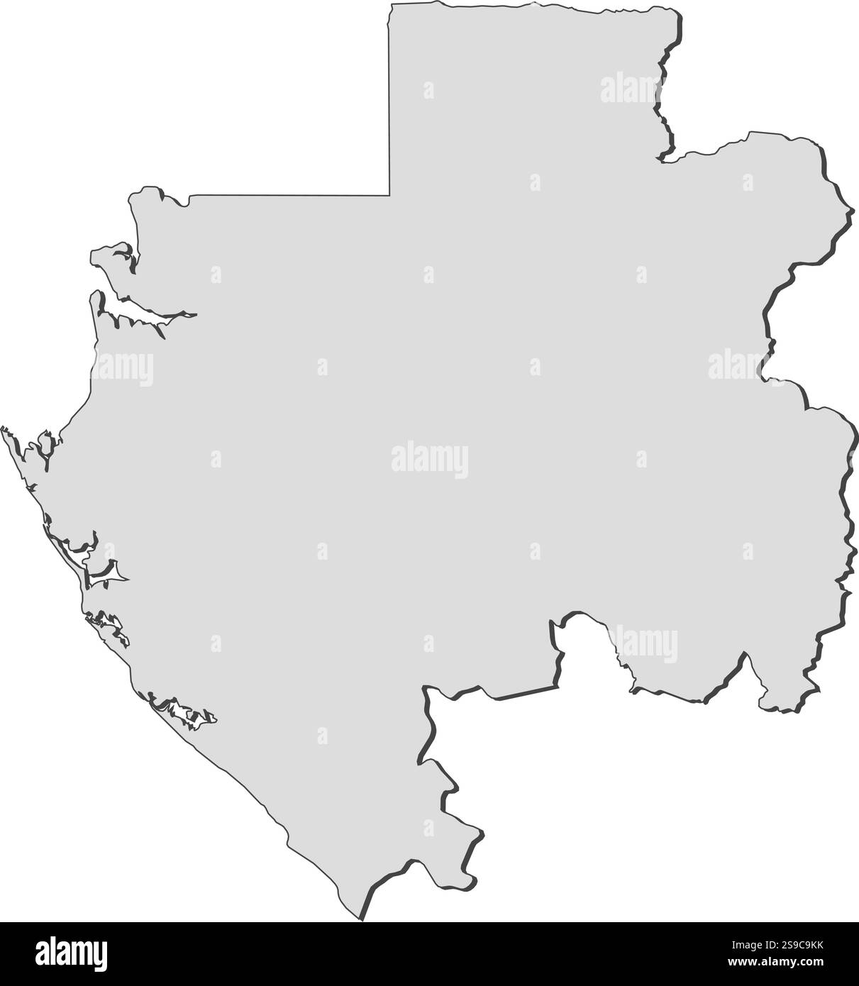 Map of Gabon, filled in gray Stock Vector Image & Art - Alamy