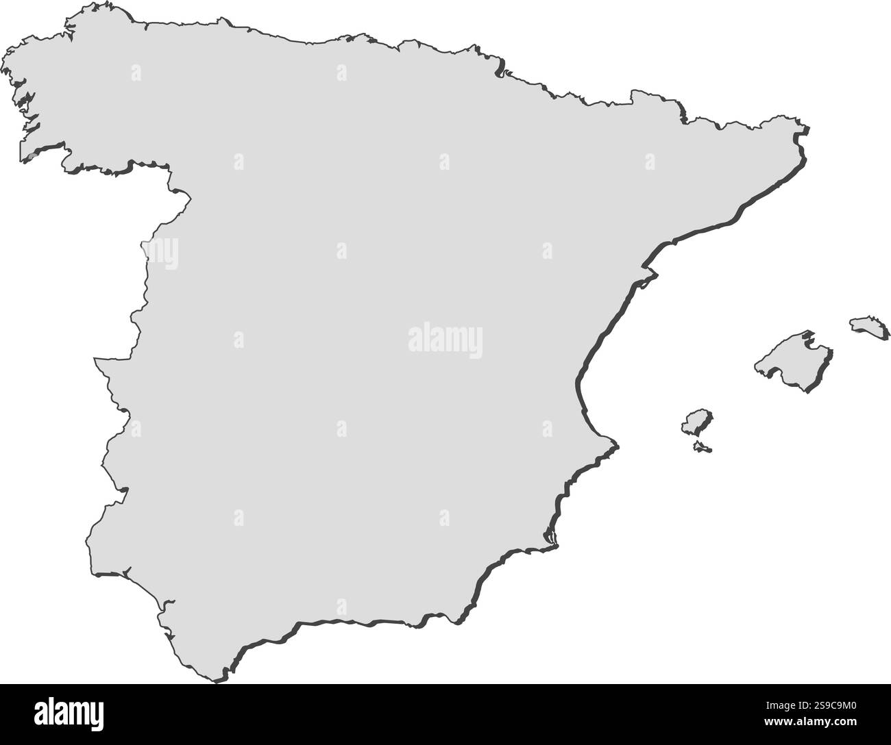 Map of Spain, filled in gray Stock Vector Image & Art - Alamy