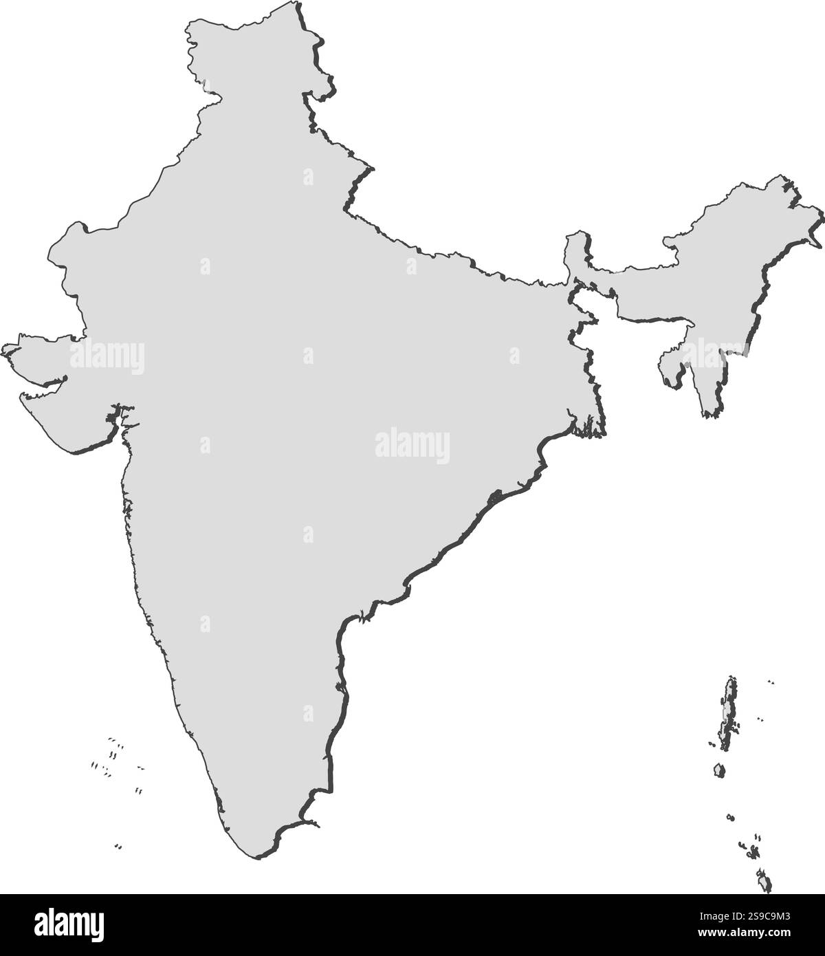 Map of India, filled in gray Stock Vector Image & Art - Alamy