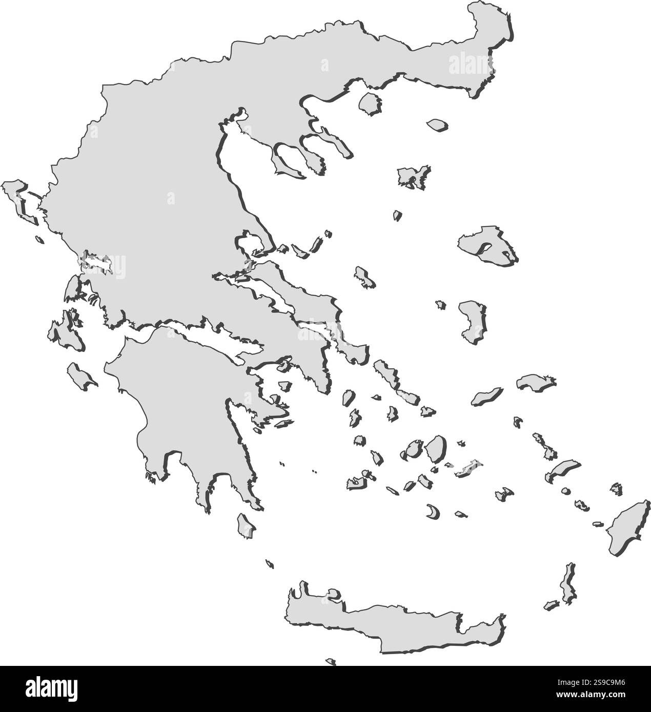 Map of Greece, filled in gray Stock Vector Image & Art - Alamy