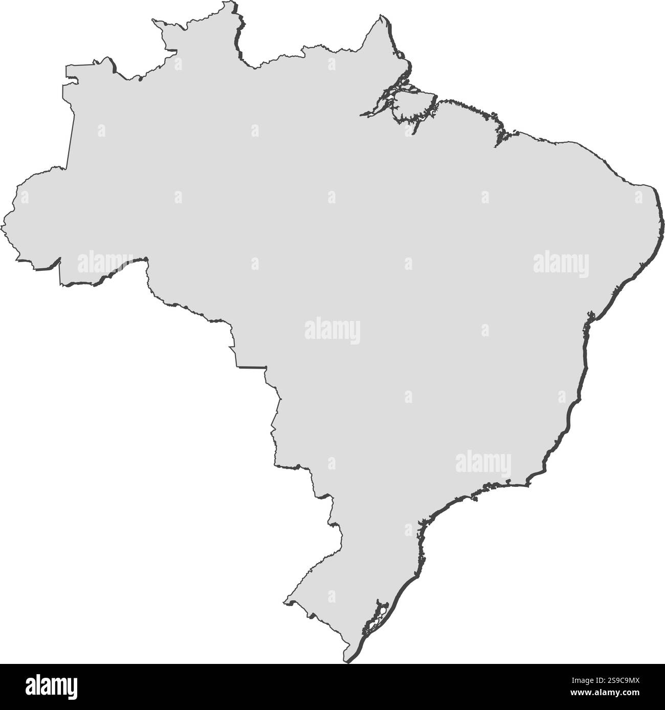 Map of Brazil, filled in gray Stock Vector Image & Art - Alamy