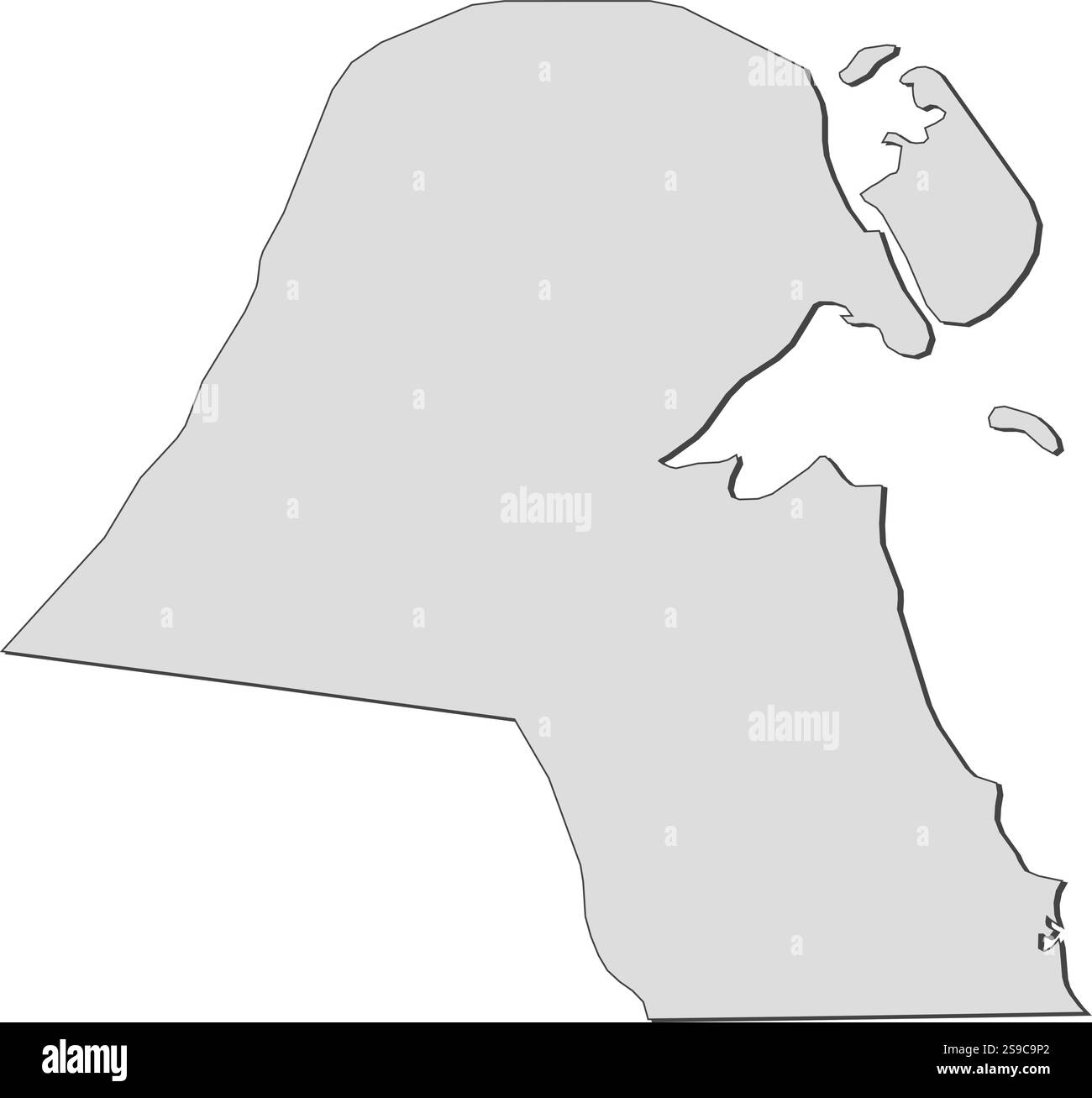 Map of Kuwait, filled in gray Stock Vector Image & Art - Alamy