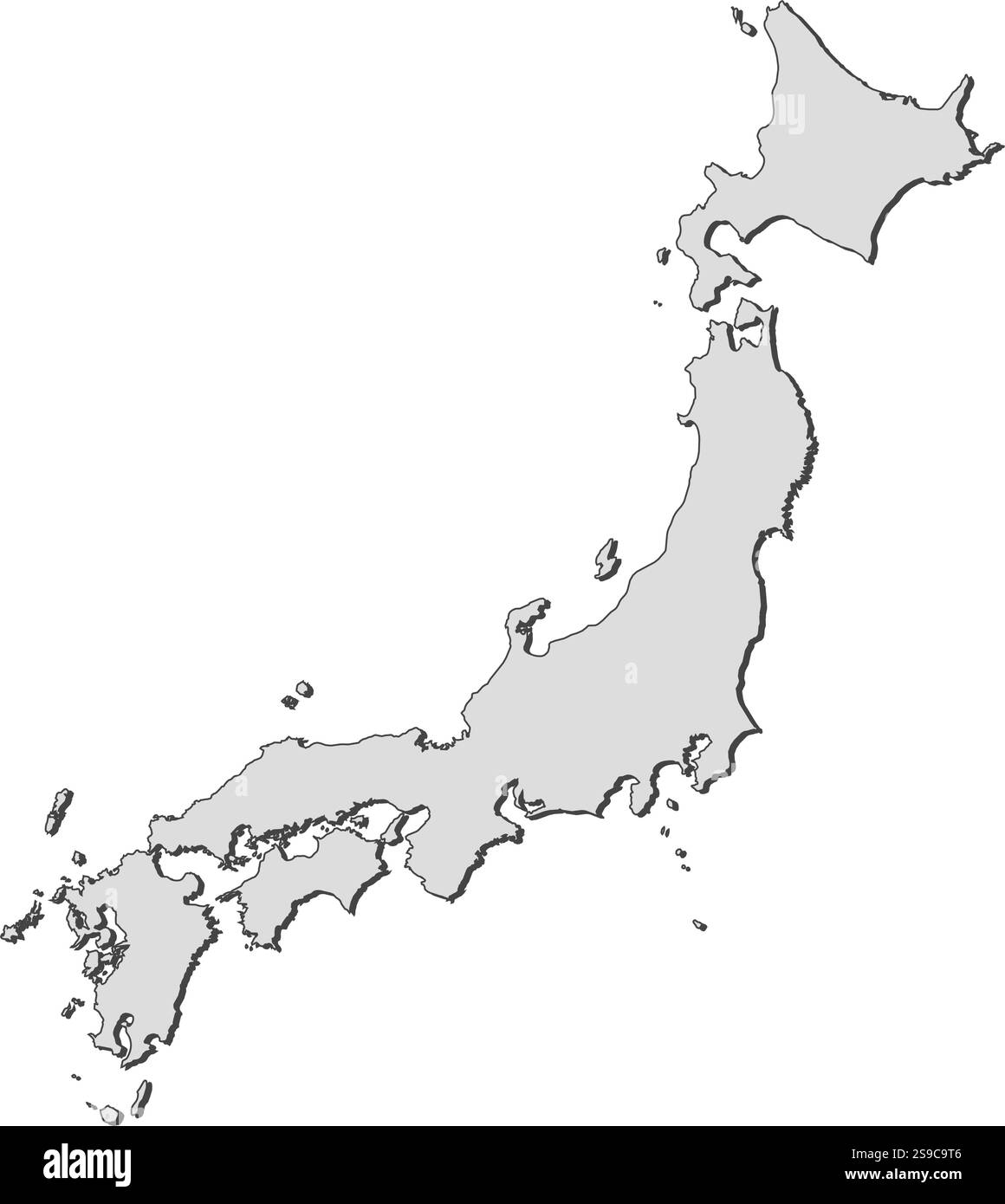 Map of Japan, filled in gray Stock Vector Image & Art - Alamy