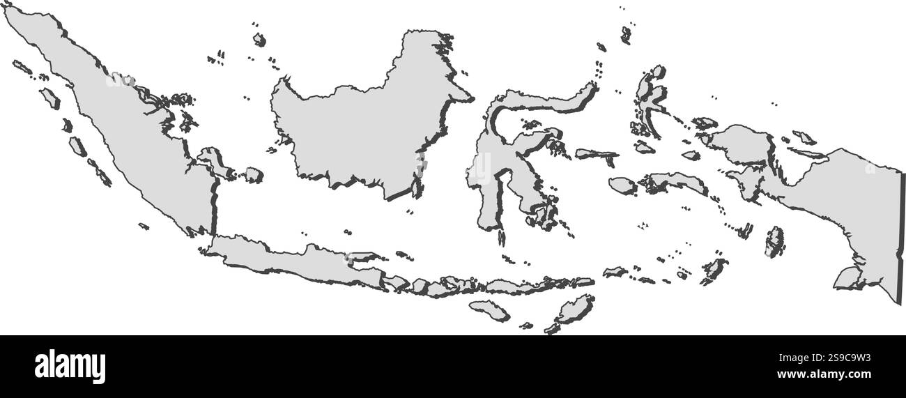 Map of Indonesia, filled in gray Stock Vector Image & Art - Alamy