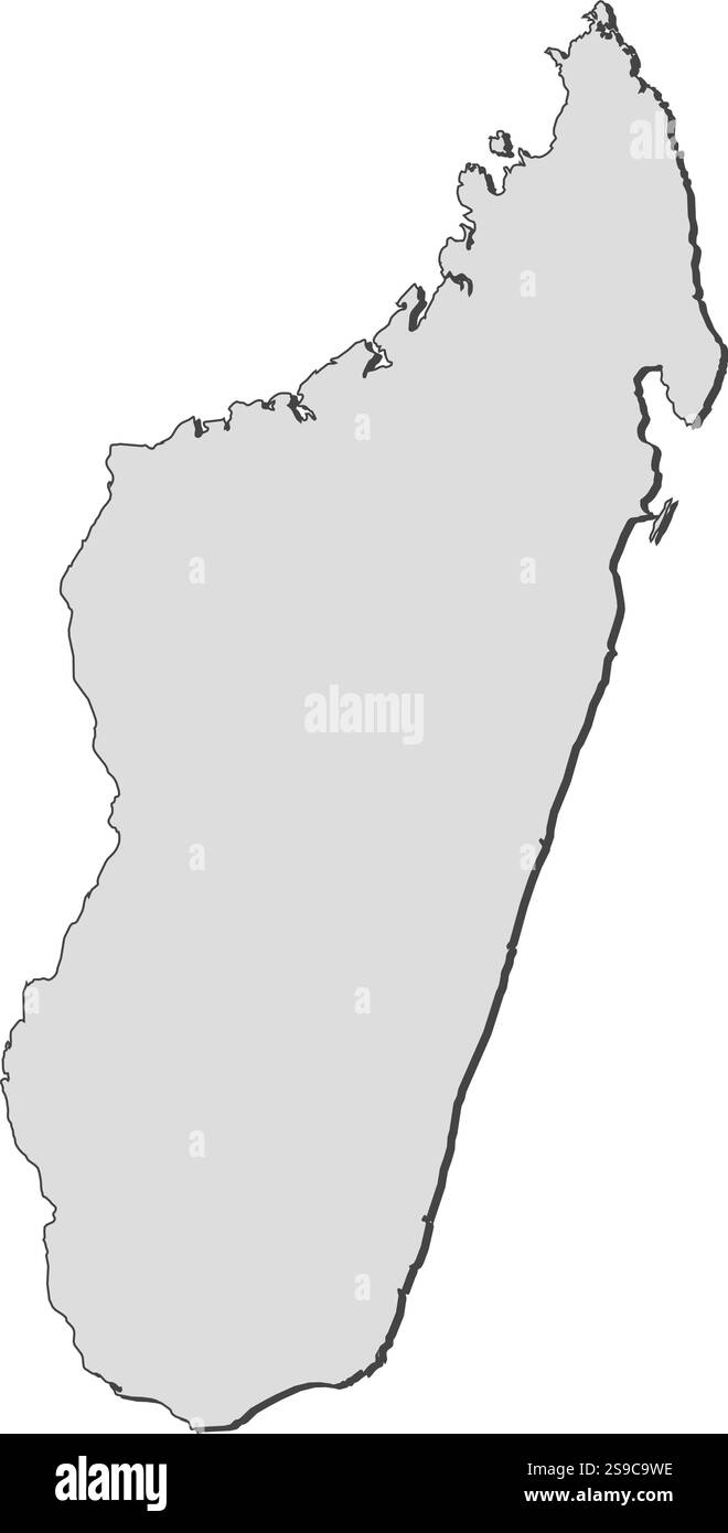 Map of Madagascar, filled in gray Stock Vector Image & Art - Alamy