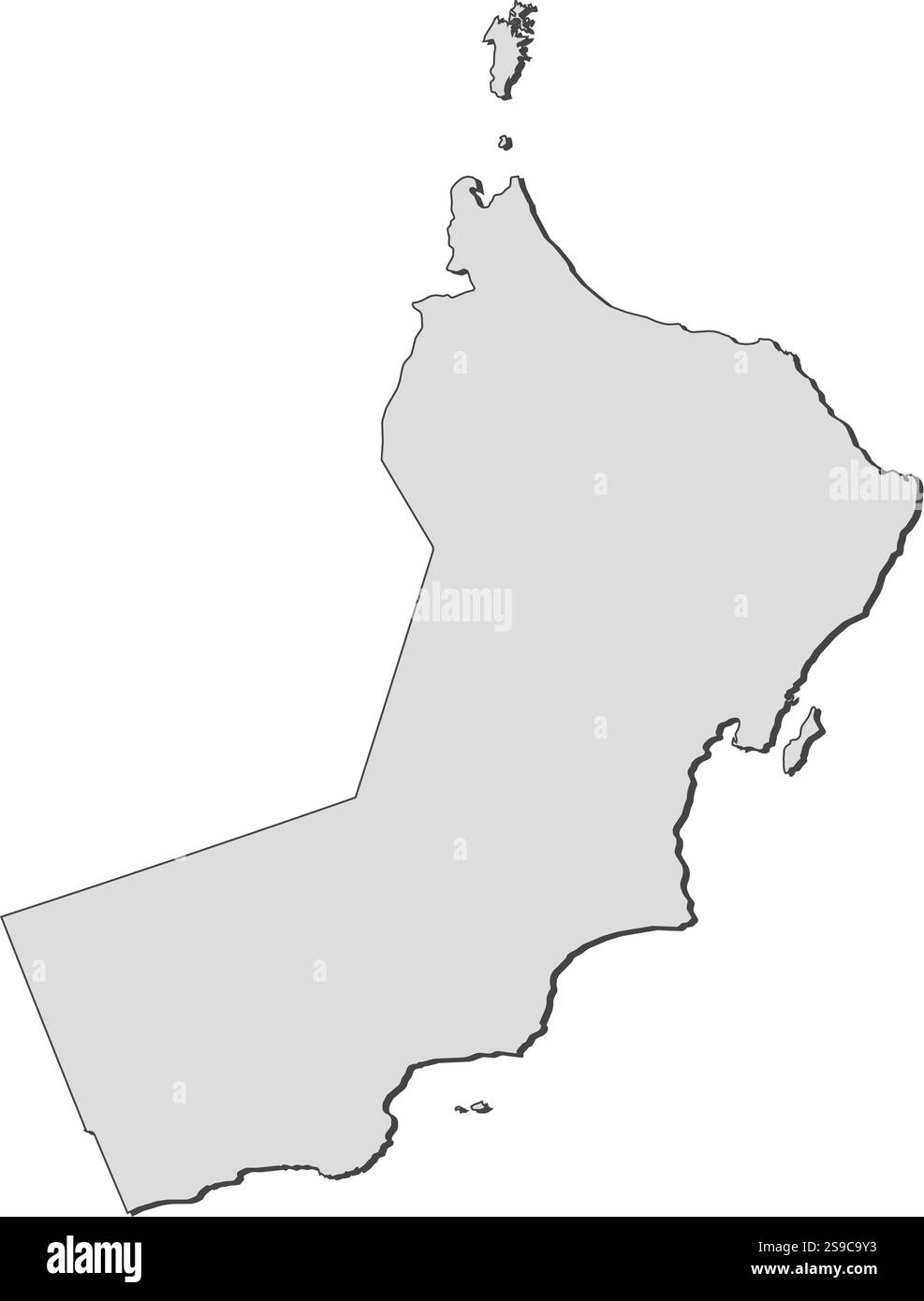 Map of Oman, filled in gray Stock Vector Image & Art - Alamy