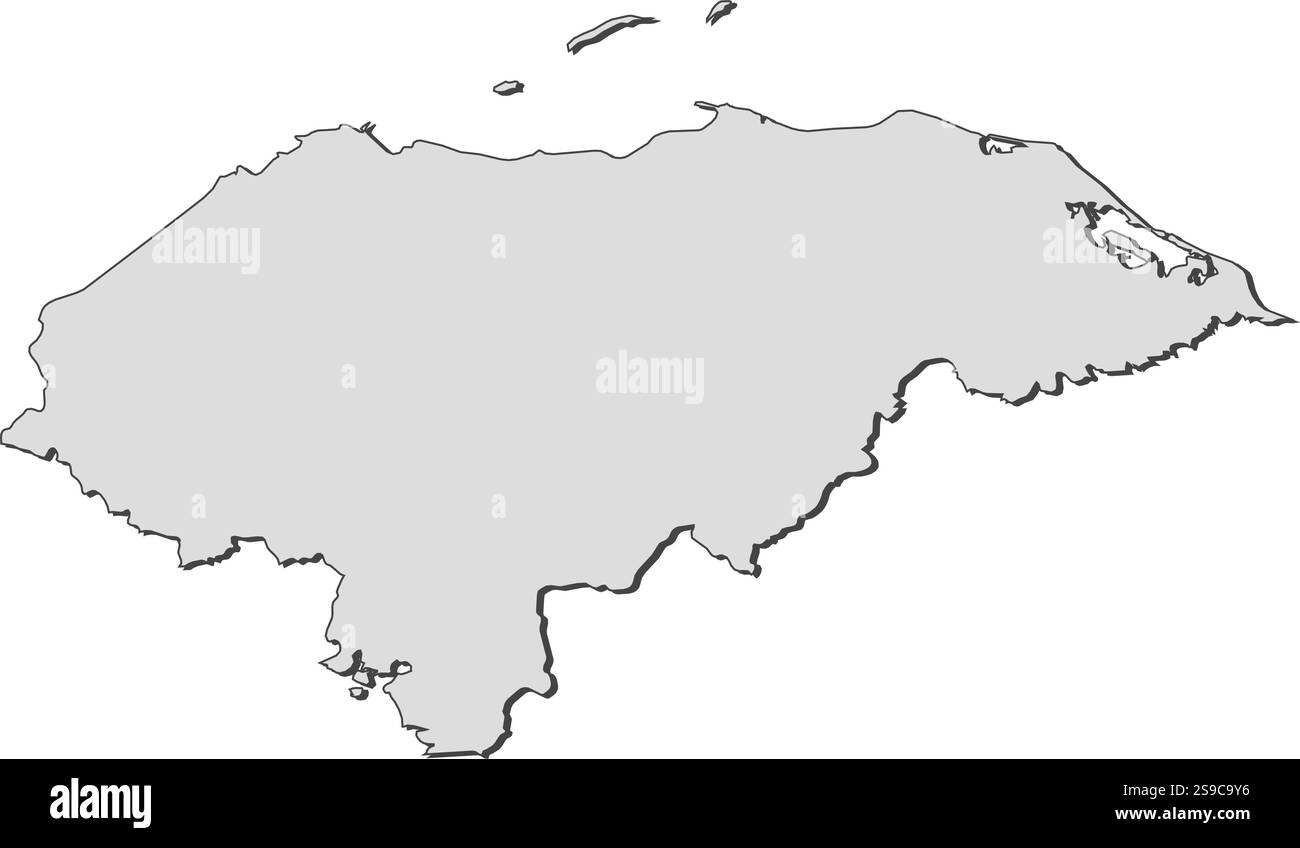 Map of Honduras, filled in gray Stock Vector Image & Art - Alamy