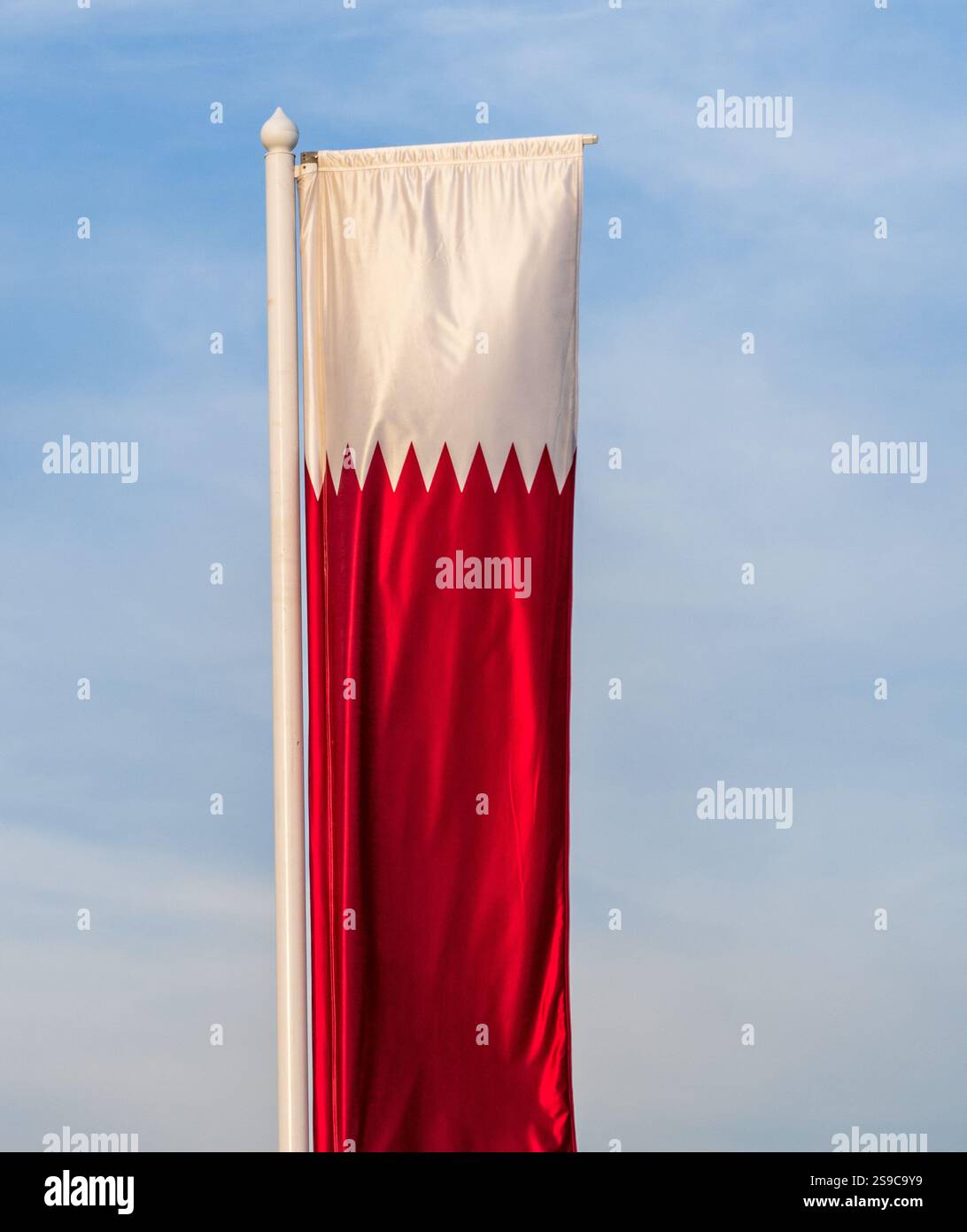 doha,qatar- October 10,2024 : qatar flag flying high in the wind Stock ...