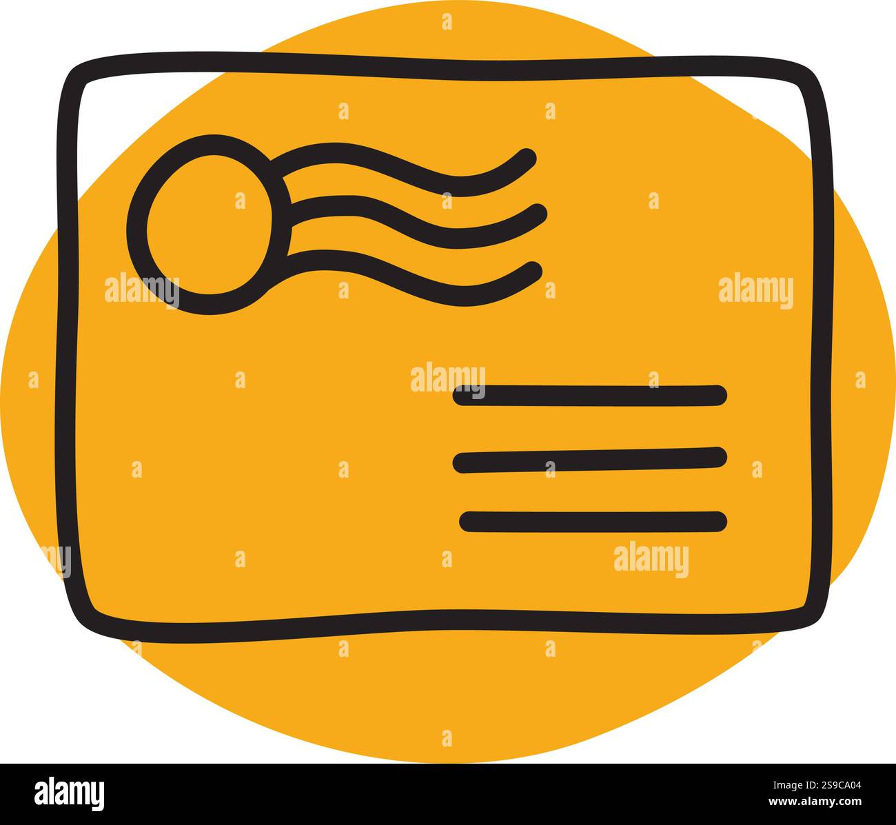 Doodle letter envelope icon or logo, hand drawn with thin black line ...